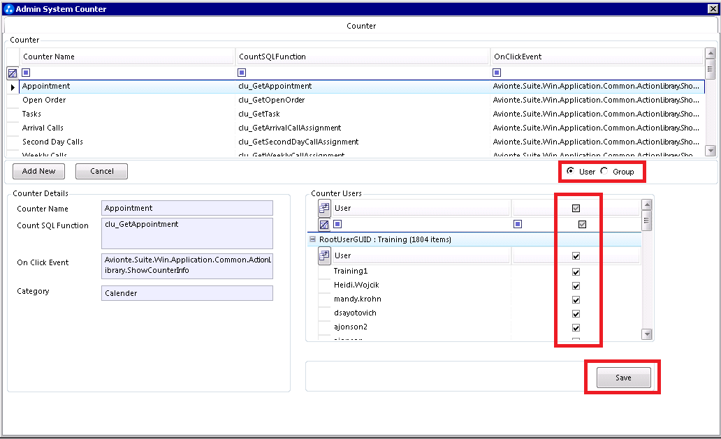 Use and Configure Counters – Avionte Classic