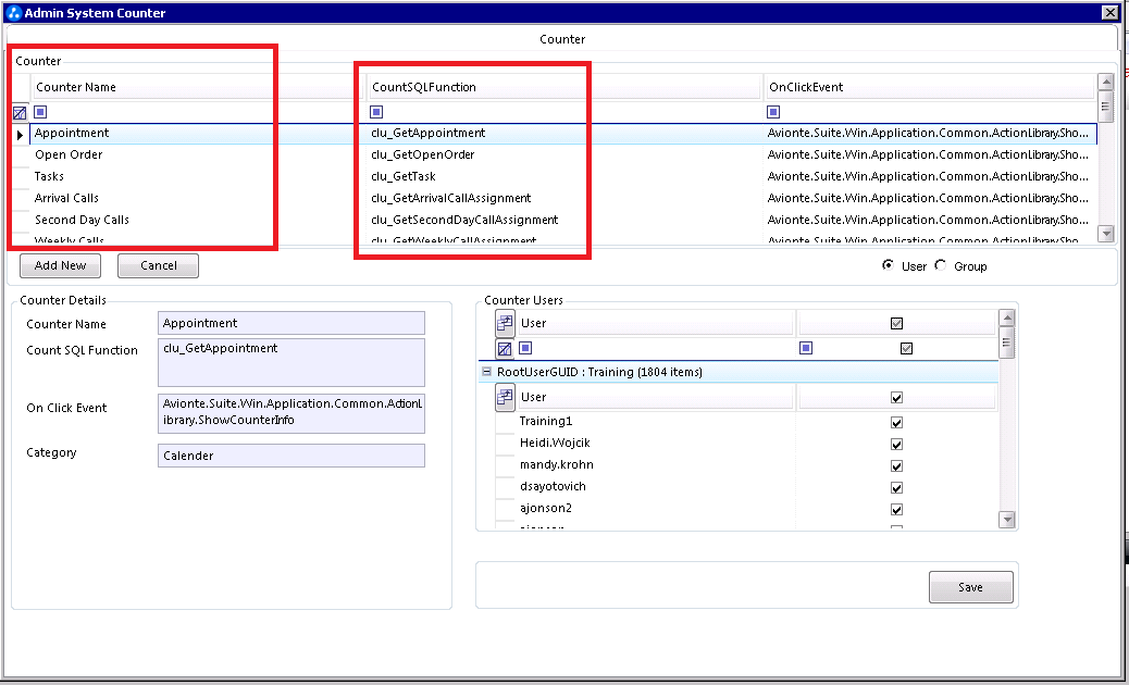 Use and Configure Counters – Avionte Classic