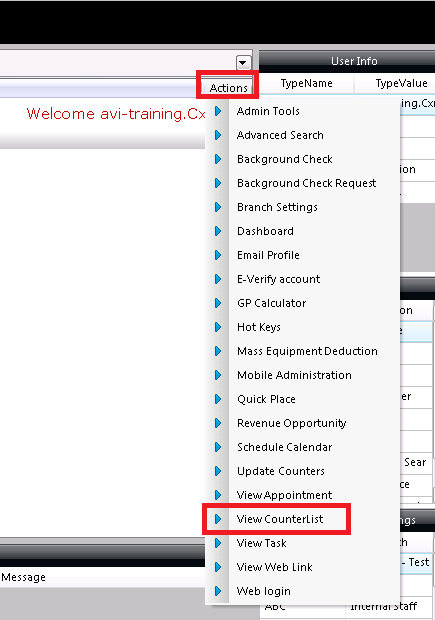 Use and Configure Counters – Avionte Classic