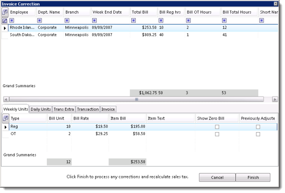 Invoice Corrections – Avionte Classic
