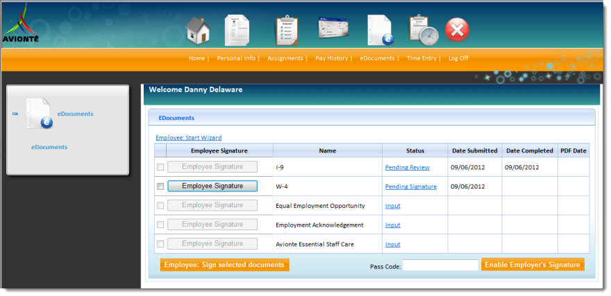 eDocument Request Process – Avionte Classic