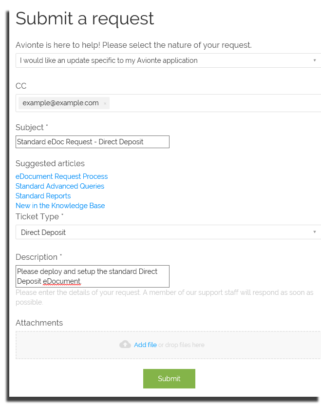 eDocument Request Process – Avionte Classic