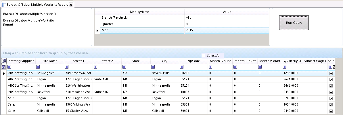 Standard AQ - Bureau of Labor Multiple Worksite – Avionte Classic