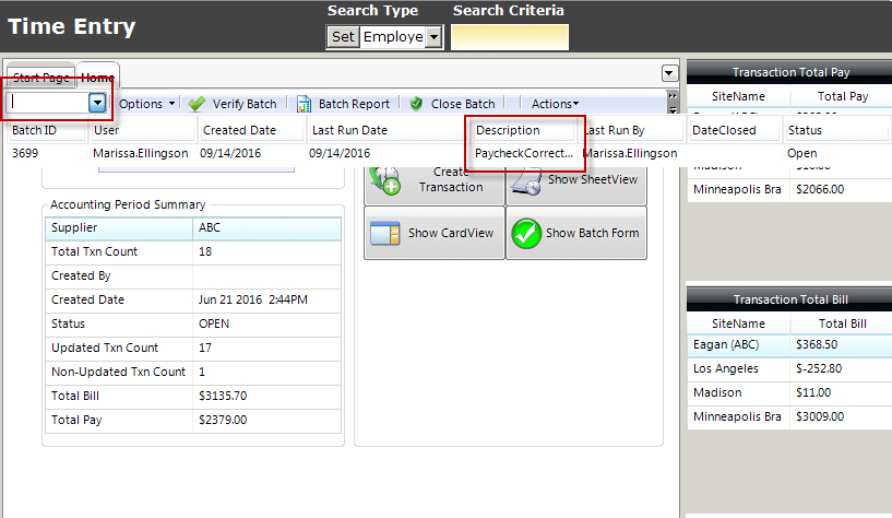 Time Entry - Paycheck Correction – Avionte Classic