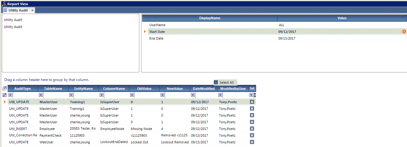 Self-Serve Utility - Utility Audit – Avionte Classic