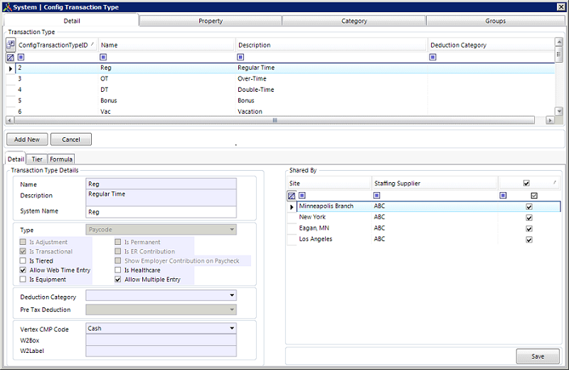 Admin Tools: Transaction Type – Avionte Classic
