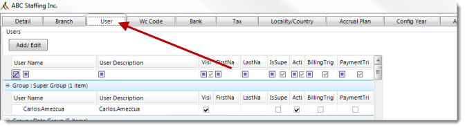 Supplier: User Tab and Permissions – Avionte Classic
