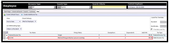 Georgia W4 (GA G4) Mapping Information – Avionte Classic